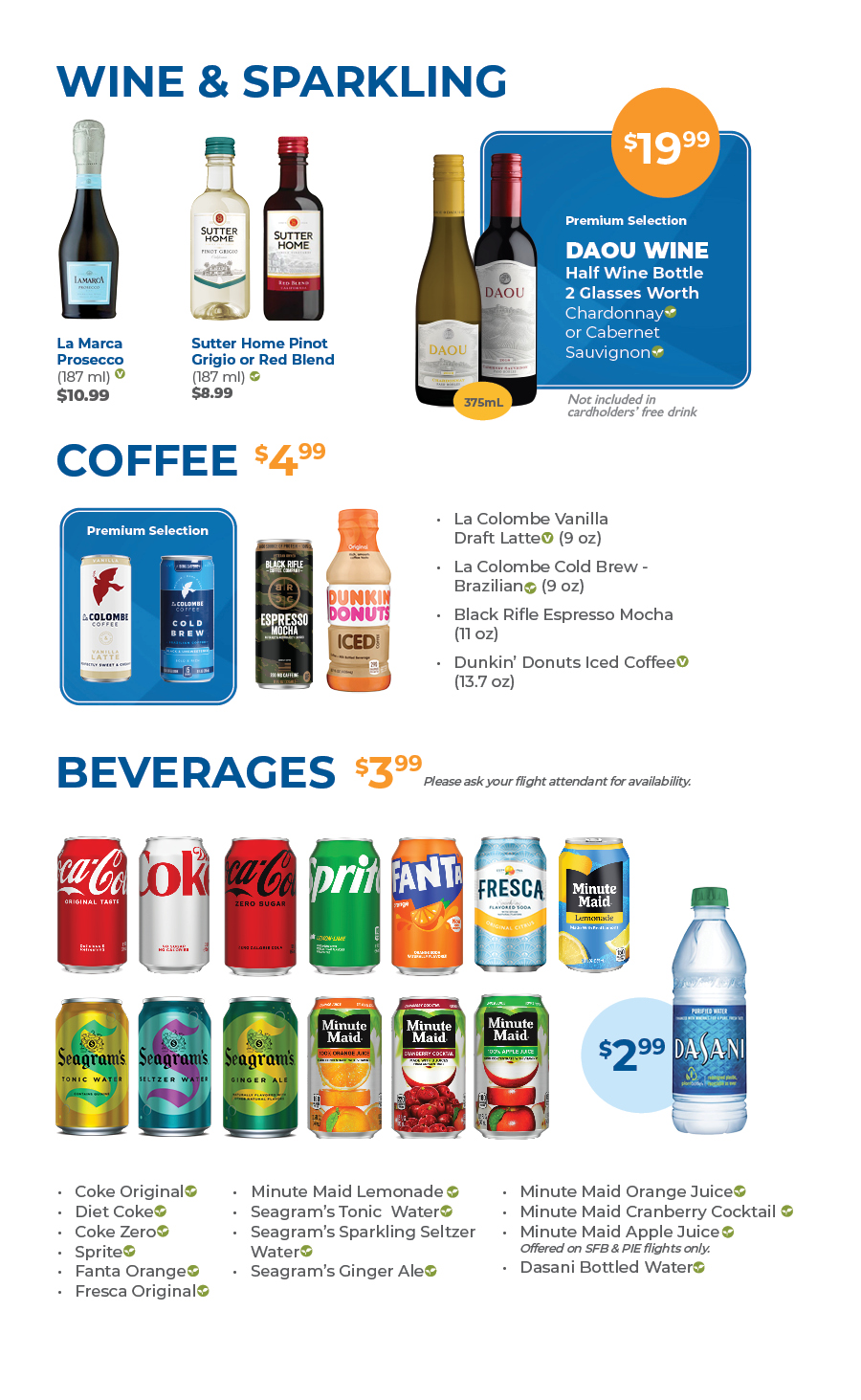 Beverages Drinks List