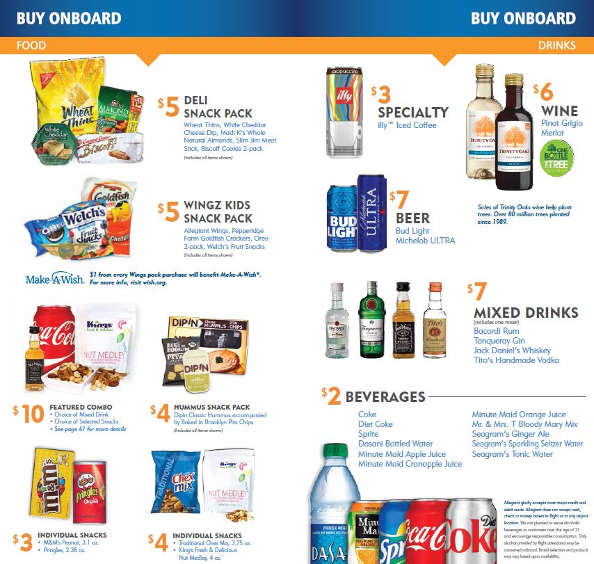 In Flight Refreshments & Services | Allegiant Air